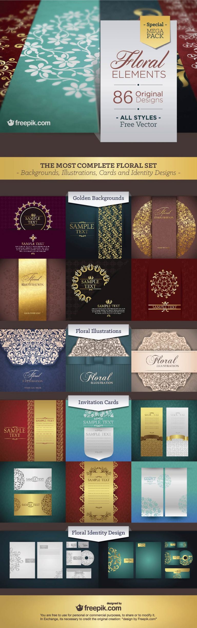 Free Floral Elements Mega Pack | Creative Beacon