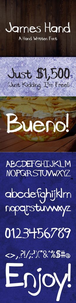 James Hand Free Font (handwritten) | Creative Beacon